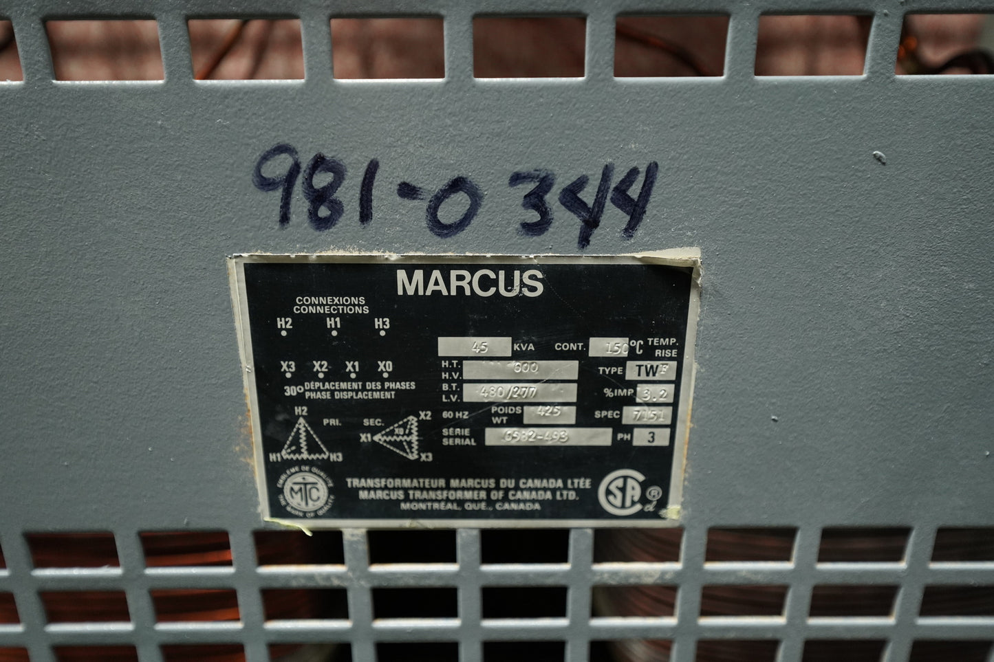 45 KVA - 600D to 480Y/277V 3 Phase Isolation-Transformer – Stan Canada