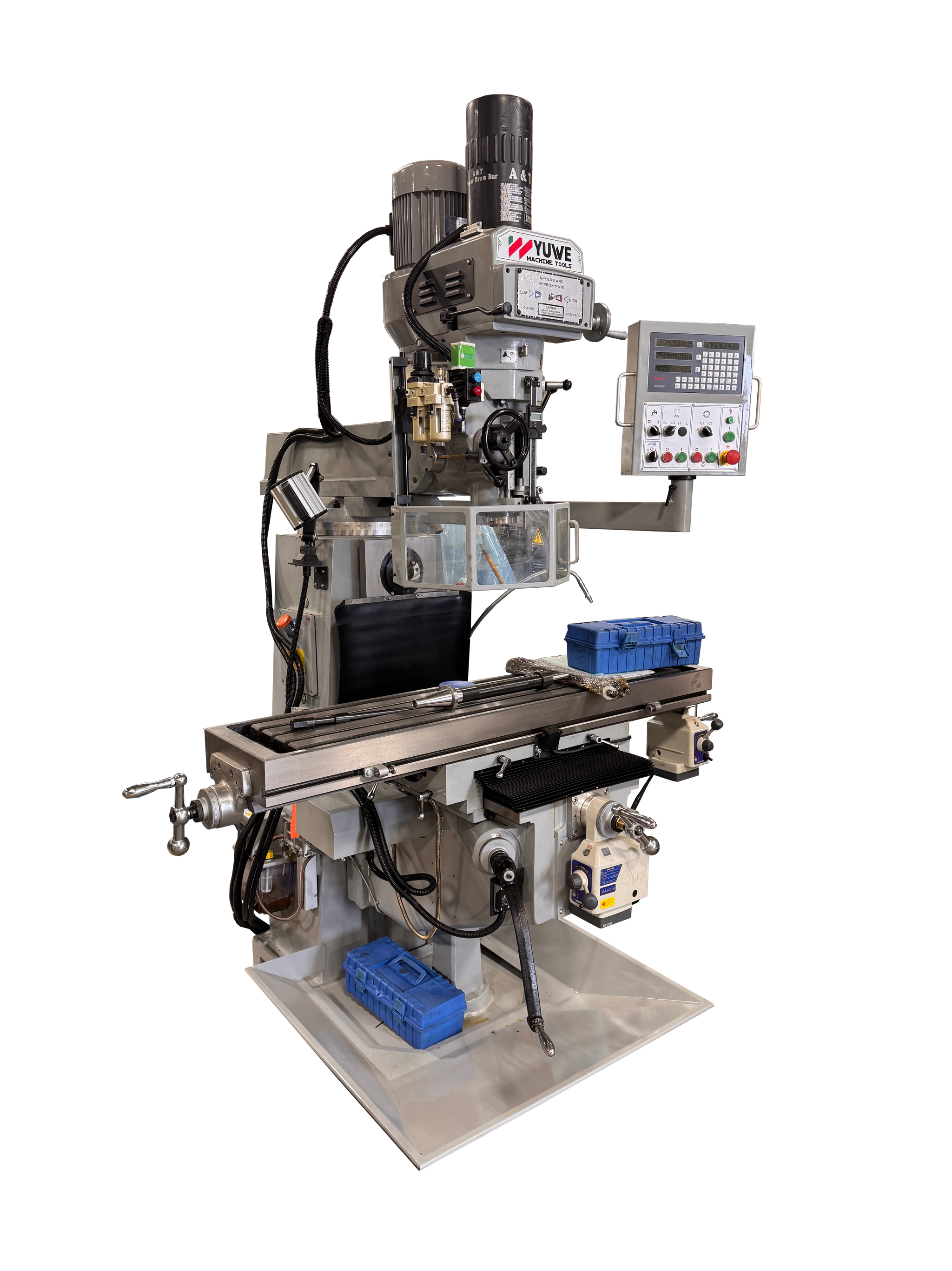 YUWE TM330H Horizontal & Vertical Milling Machine – 12"×54" Table, 5HP ...