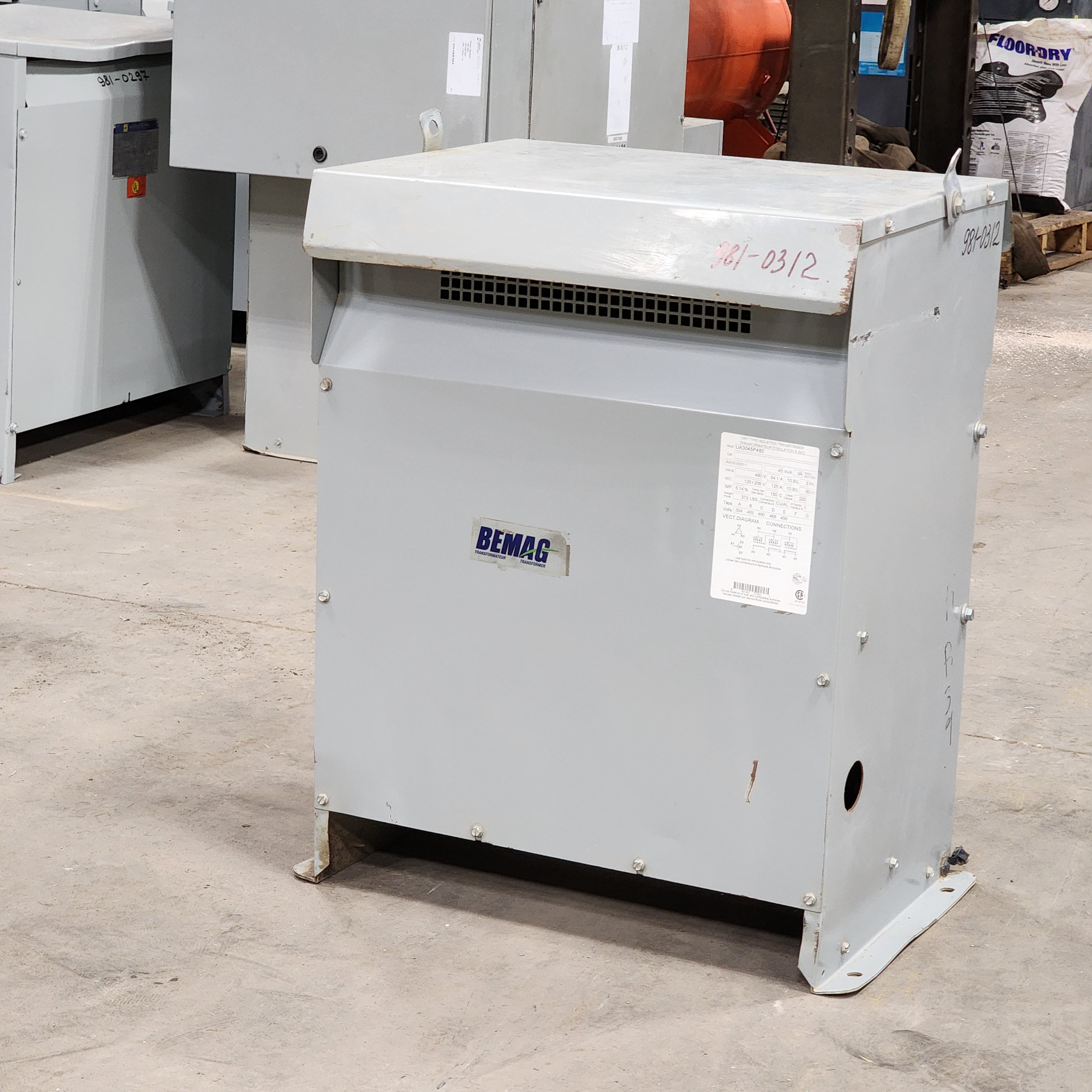 45 KVA 480D to 208Y/120V 3 Phase Isolation Multi-tap Transformer – Stan ...